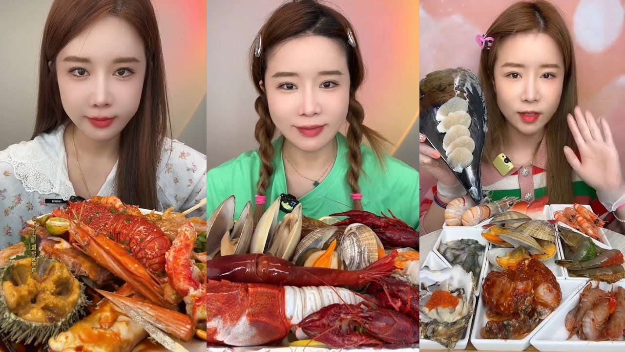 Mukbang #189:Eat seafood 🦞 red devil shrimp 🍤🦐 crab pipi shrimp 🍤🤤# ...