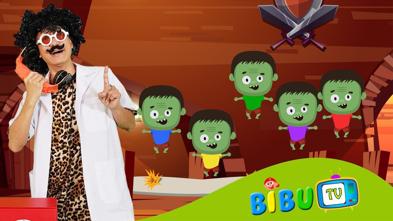 Five little Zombies Jumping on the Bed Song #2 | Nursery Rhyme for ...
