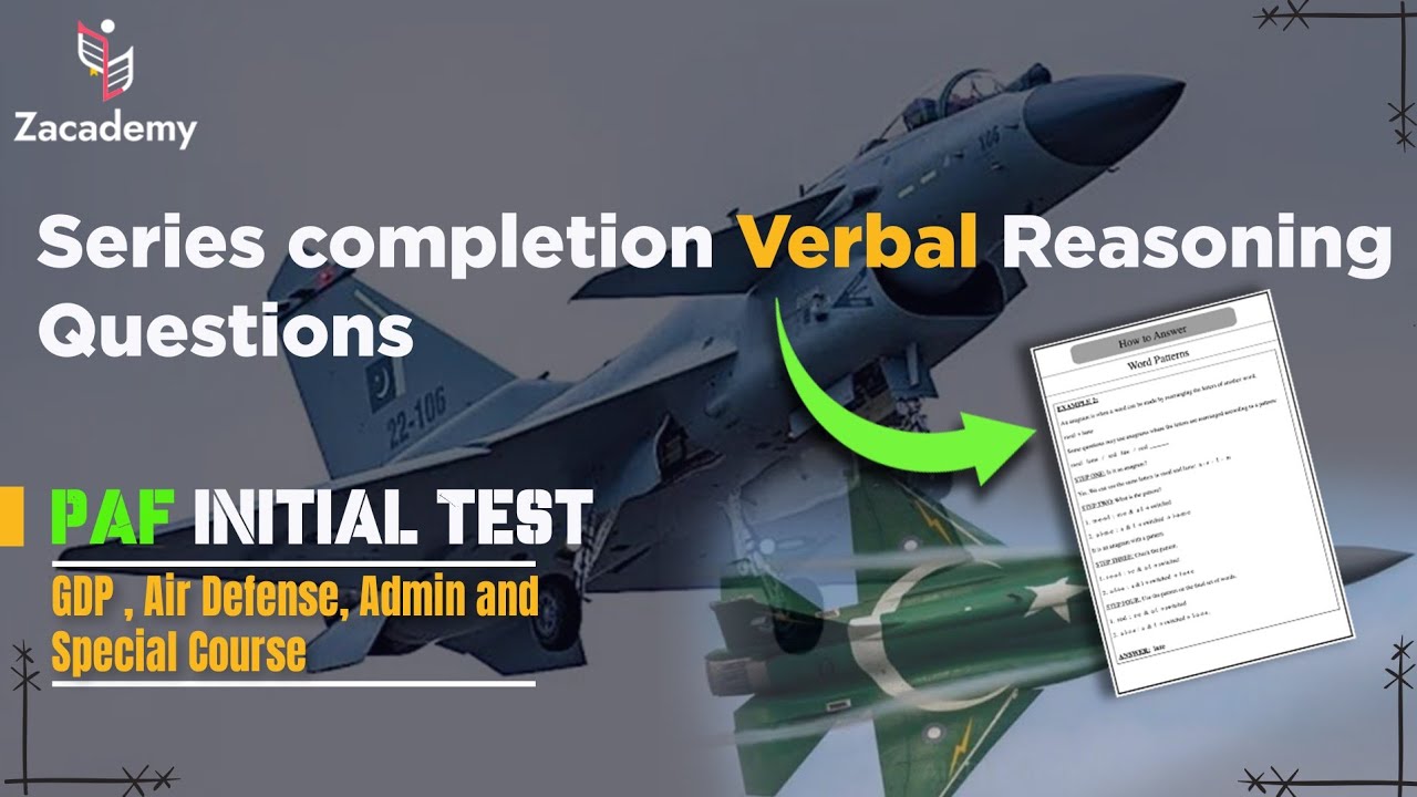 Series Completion Verbal Reasoning Questions | PAF| PMA| GDP| PNC| PAF ...