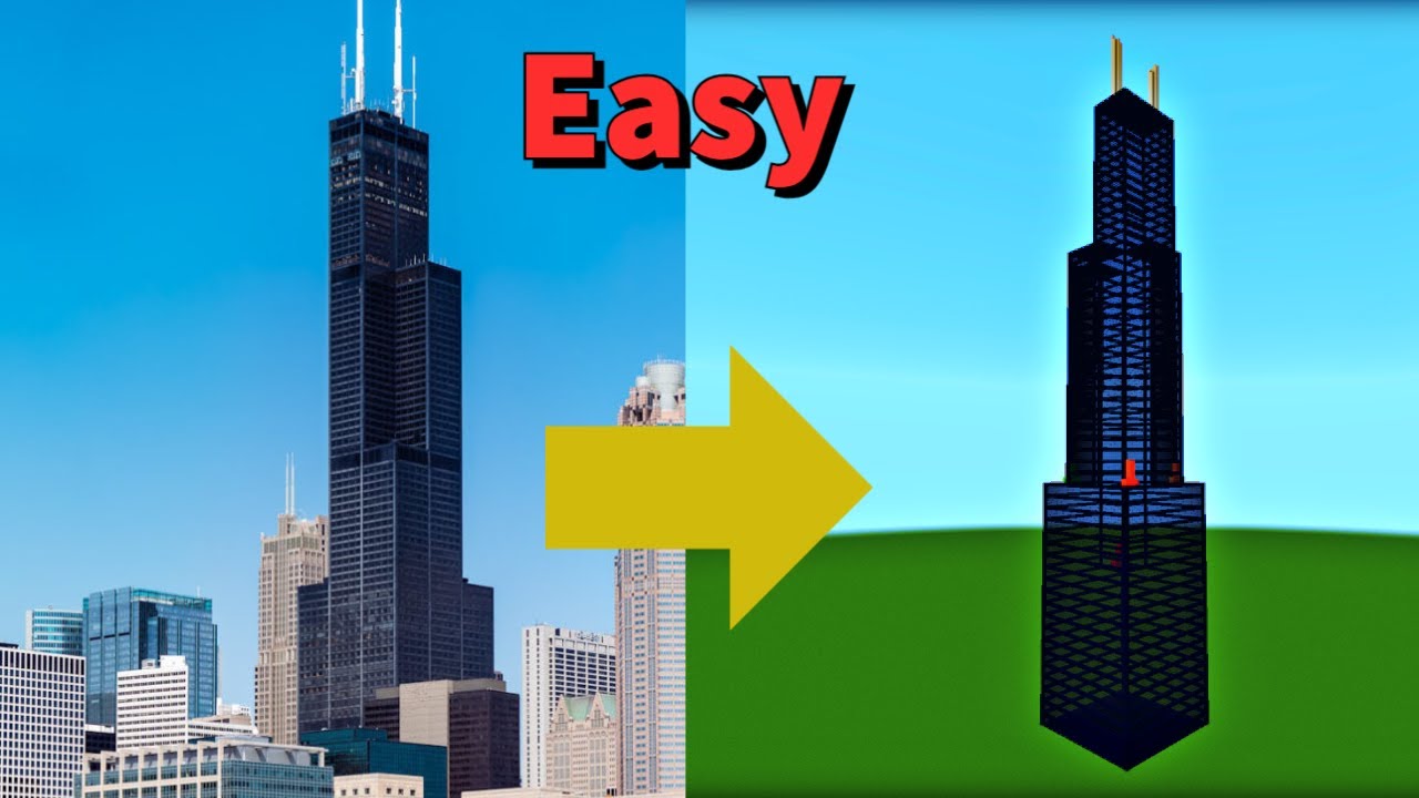 How To Build The Sears Tower In Minecraft | Step To Step Tutorial🔥🔥 ️ ...