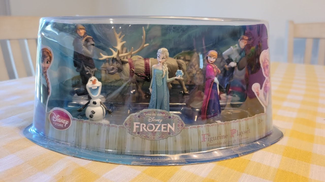 Disney Frozen Figures Set Elsa Anna Olaf Sven Opening - YouTube