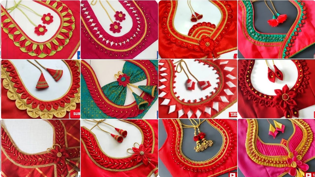 💕Red color blouse neck design/boutique style blouse design/blouse ki ...