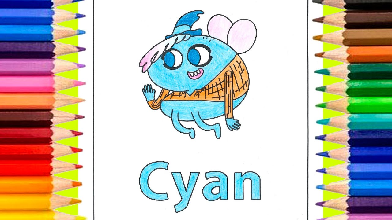 COLORING (Learn Cyan) Halloween Cartoons 🎨 Print and Color Pages - YouTube