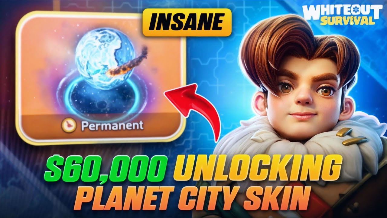 Whiteout Survival UNLOCKING PLANET CITY SKIN SPENDING 1 MLN GEMS ️🌎 화이트아웃 서바이벌 #whiteoutsurvival ...