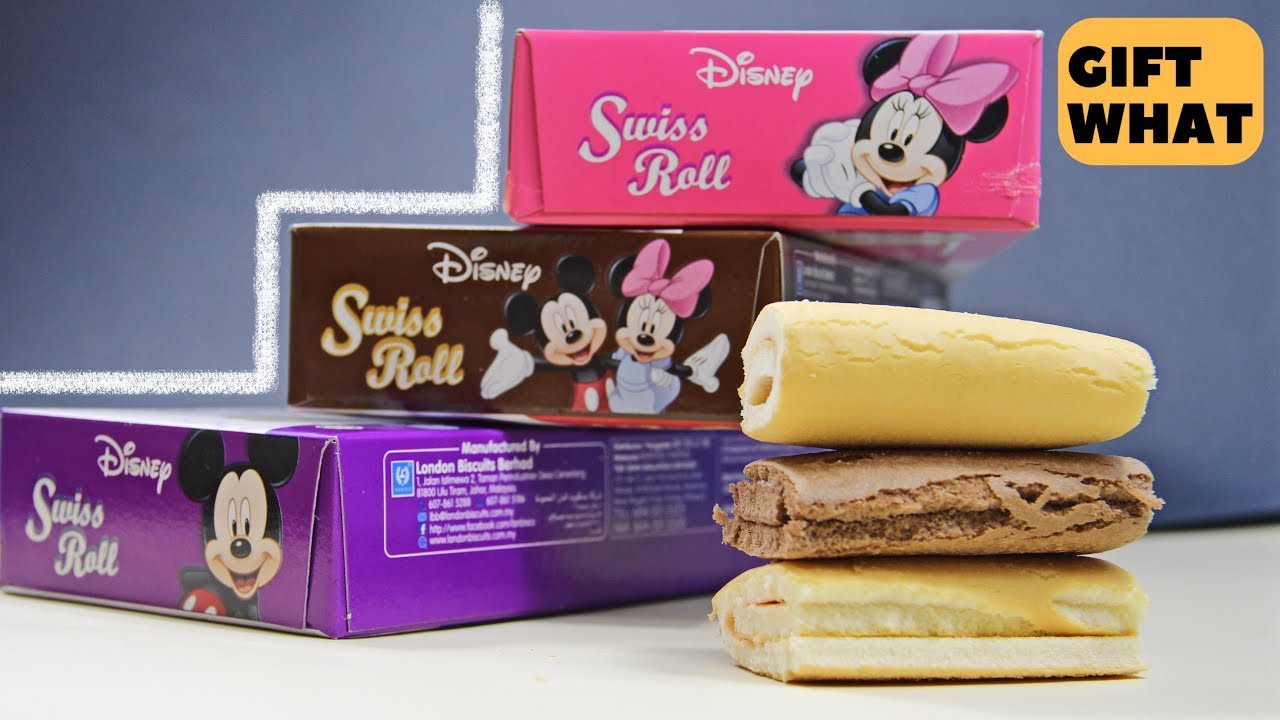 MICKEY MOUSE & MINNIE SWISS ROLL スイスロール 【 GiftWhat 】 - YouTube