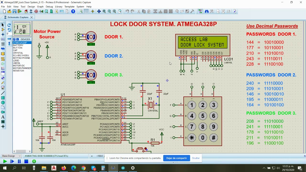 Lock Door System Atmega328p Arduinos Microcontroller Youtube