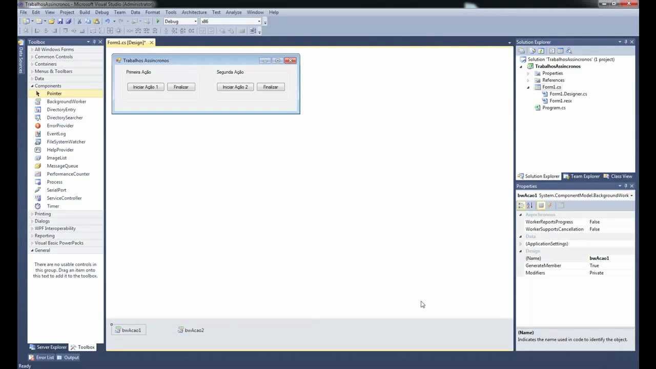 [Vídeo 2] Trabalhos Assíncronos com BackgroundWorker CSharp - YouTube
