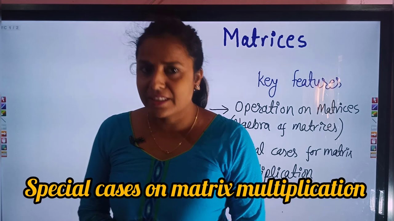 Operation on matrices, Special cases for matrix multiplication. - YouTube
