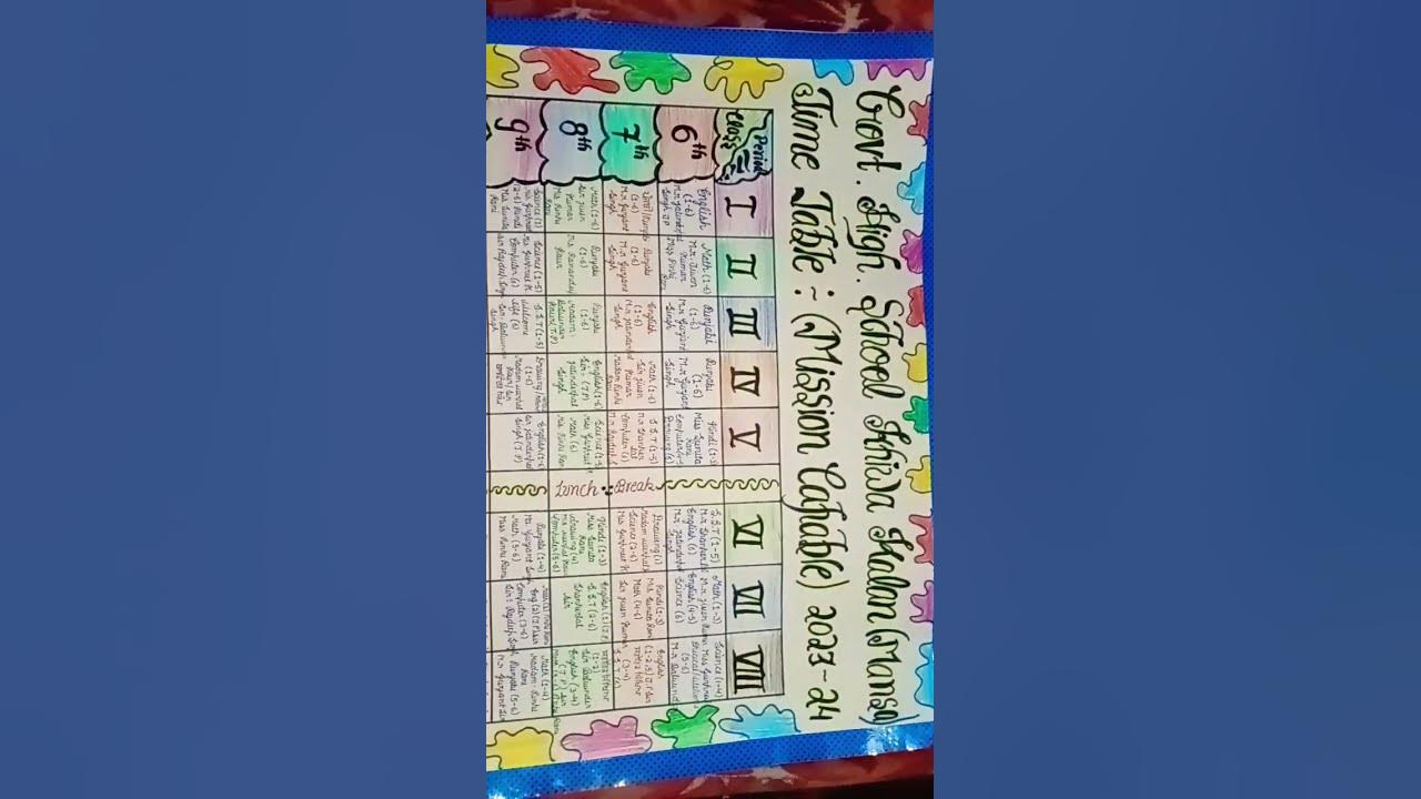 School Ka Time Table Decorat With Chart Beautiful Chart school-ka-time-table-decorat-with-chart-beautiful-chart