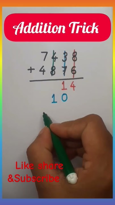 Addition Hack 🤠🥳 Easy Addition Trick #maths #education #viralvideo #addition - YouTube