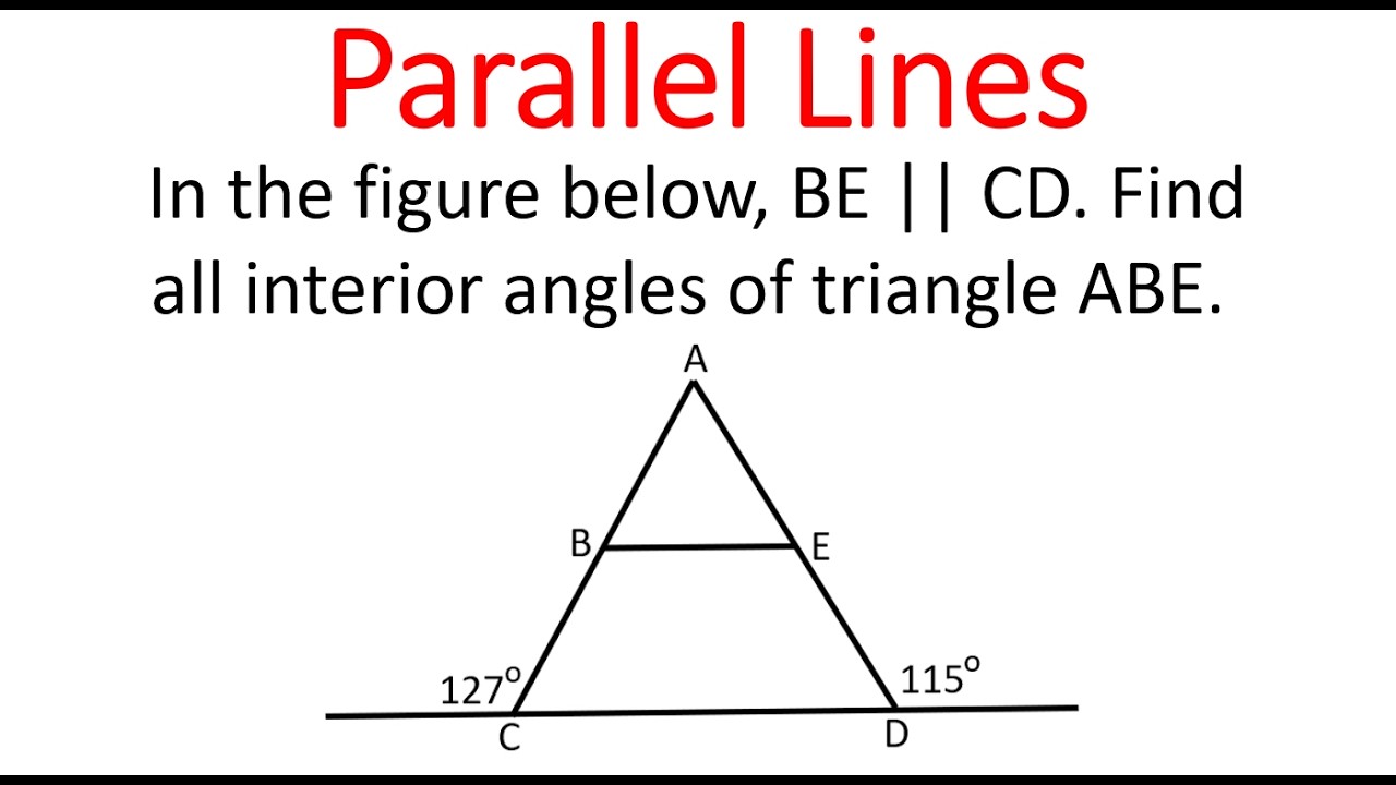 Finding Interior Angles Of Triangle Using Parallel Lines - YouTube