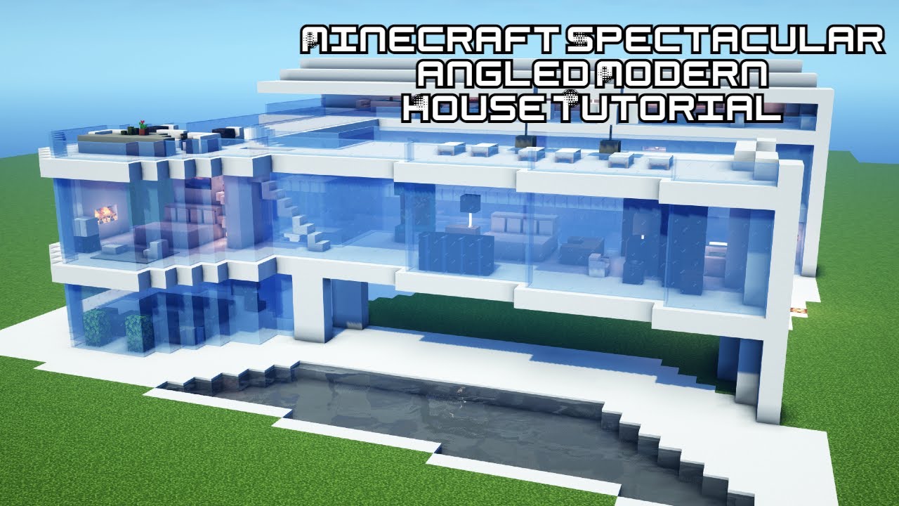 Minecraft Spectacular Angled Modern House Tutorial - (how to build ...