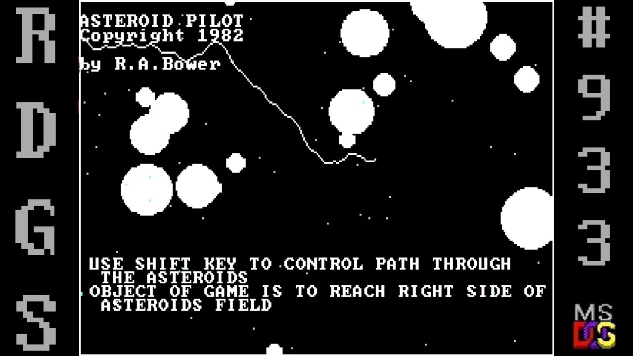 Random DOS Game Show #933: Asteroid Pilot (1982) - YouTube
