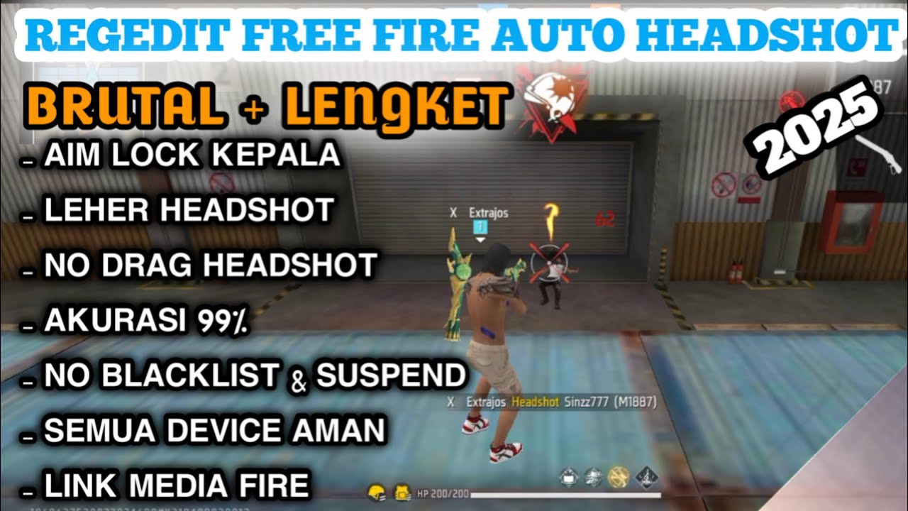 AIM STABILIZER LOCK KEPALA🇮🇩😈 || REGEDIT AUTO HEADSHOT SUPER BRUTAL FF ...
