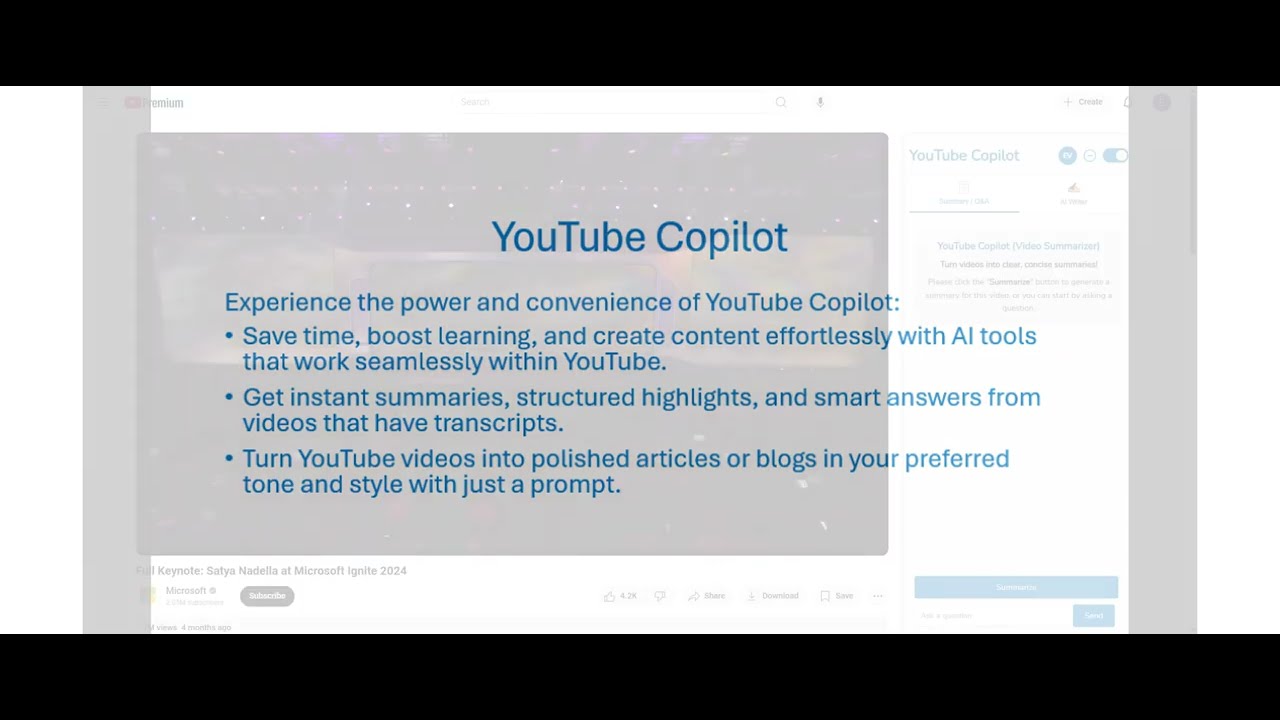 YouTube Copilot (Video Summarizer, Q&A and Content Creator) - YouTube