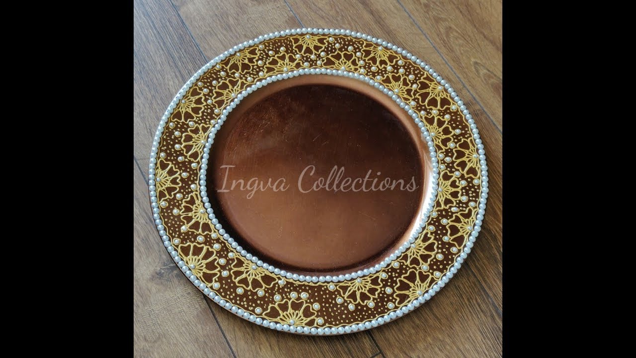 DIY Henna Charger plate || Mandala Design - YouTube