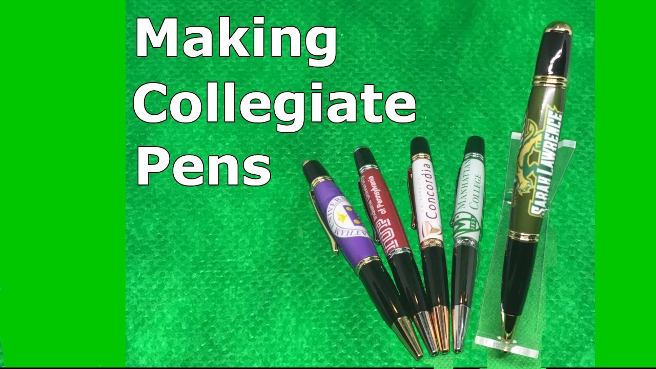 Making Collegiate Pens with label casting blanks ASMR - YouTube