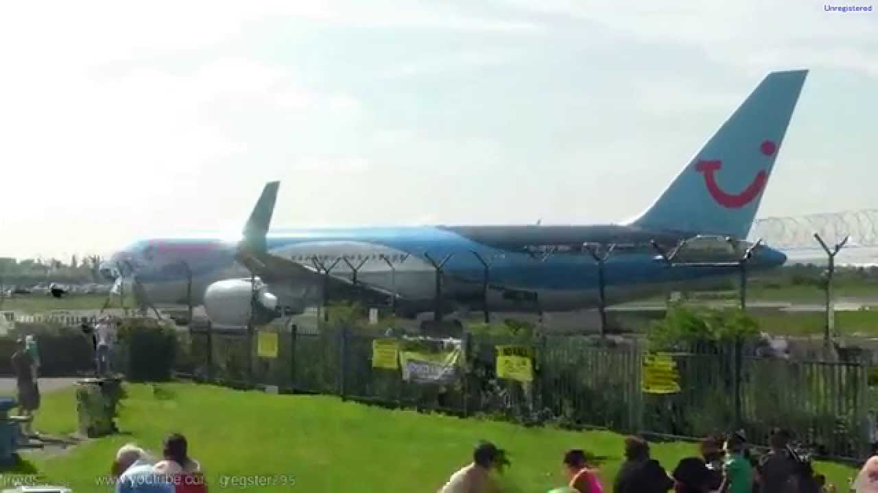 Thomsons New 'Dreamliner Livery' Boeing 767 G-OBYG Taking off 23R - 9th ...