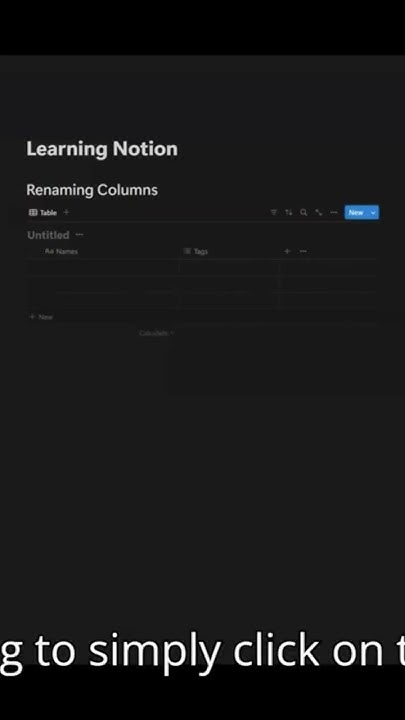 Let’s rename columns in Notion. #notion #notiontutorial #notiontutorial - YouTube