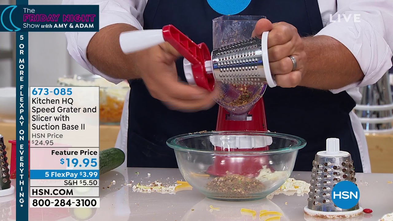 Kitchen HQ Speed Grater and Slicer with Suction Base II - YouTube