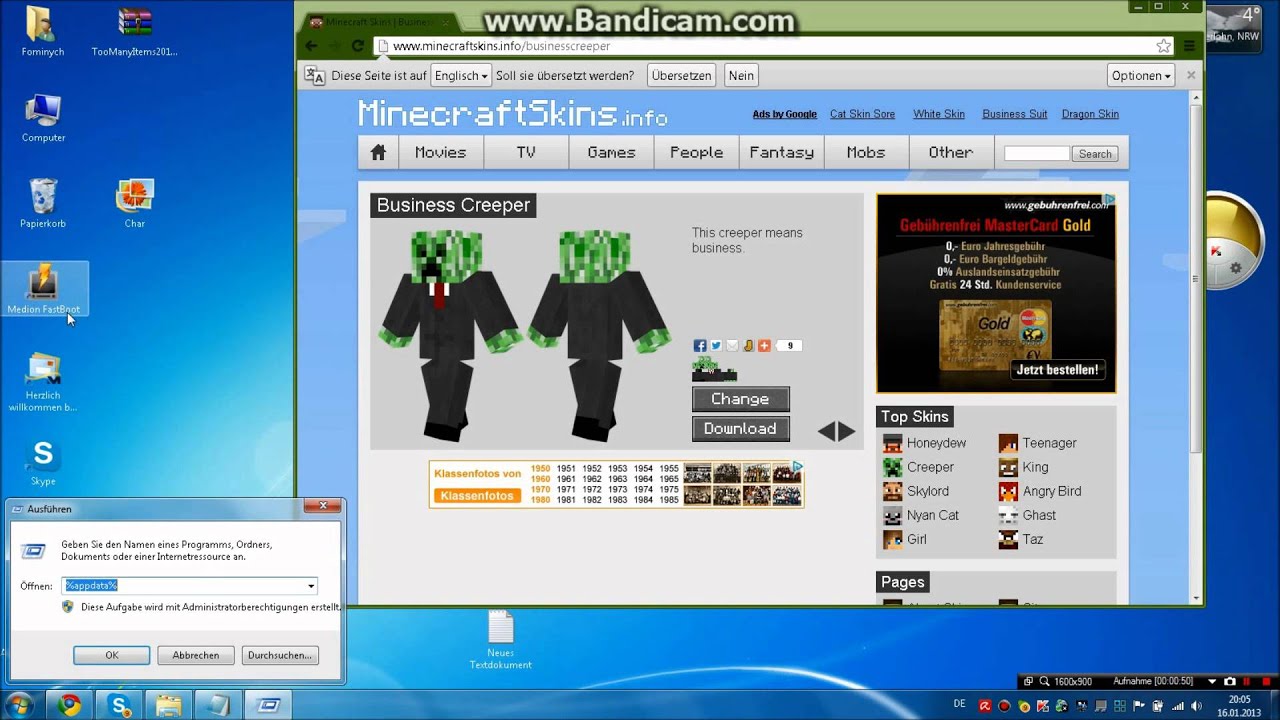 Minecraft skin ändern [German] HD - YouTube