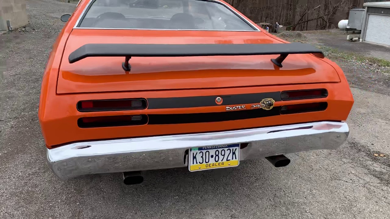 1970 Duster 340 4-speed video 2 starting up 408 stroker - YouTube