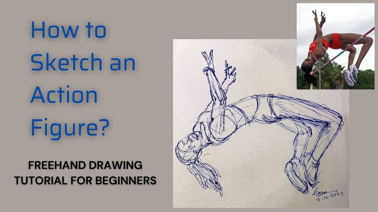 How to Sketch an Action Figure/Freehand Drawing Tutorial for Beginner ...