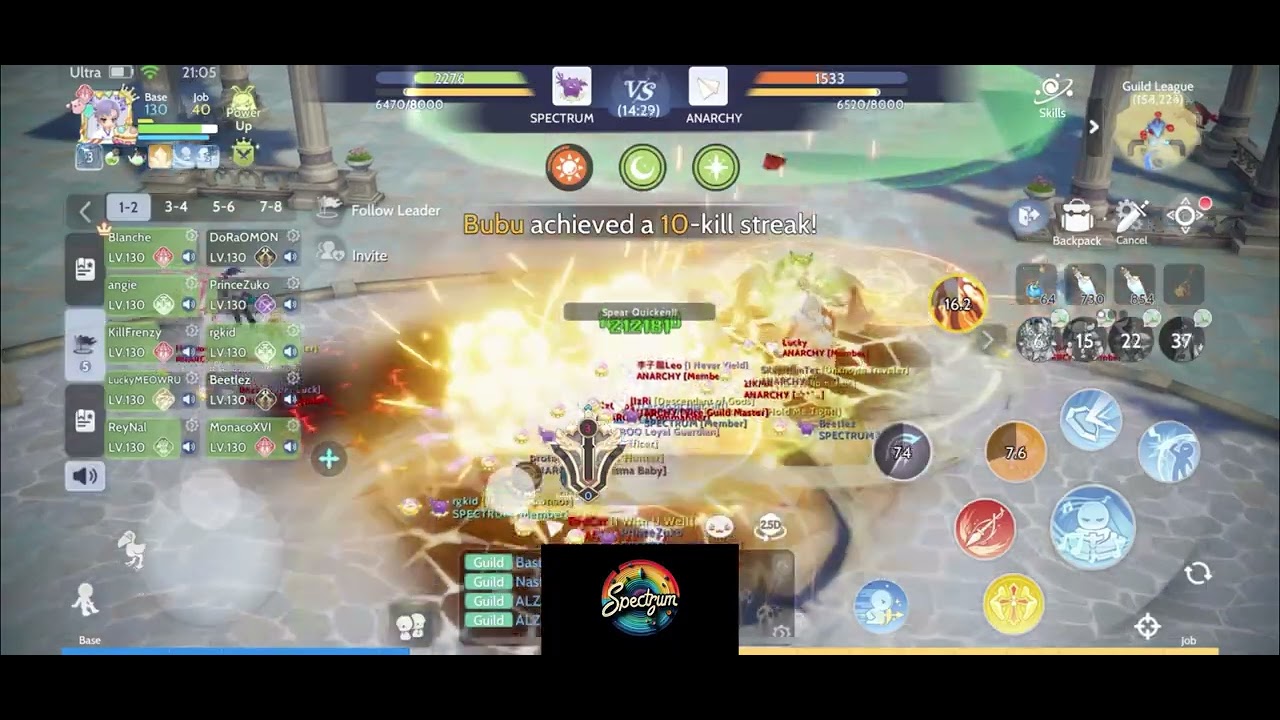 SPECTRUM (Geffen-1) Vs ANARCHY (Prontera-7) | Guild League | Royal ...