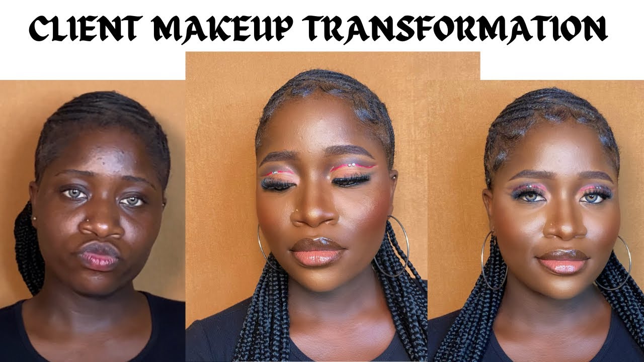 CLIENT MAKEUP TRANSFORMATION | Dark-Skinned Makeup Tutorial + NIGERIAN MAKEUP BRANDS, Graphics ...
