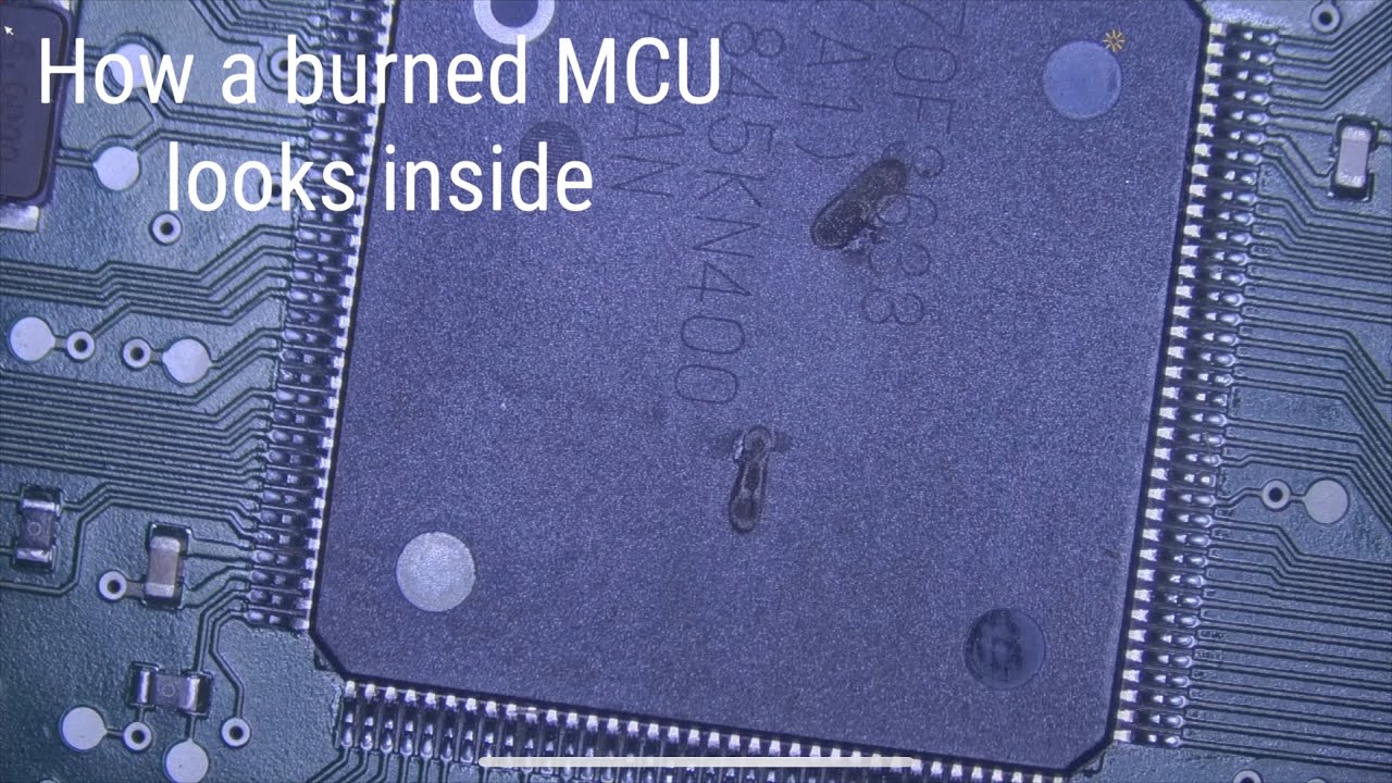 How a burned processor looks inside - YouTube