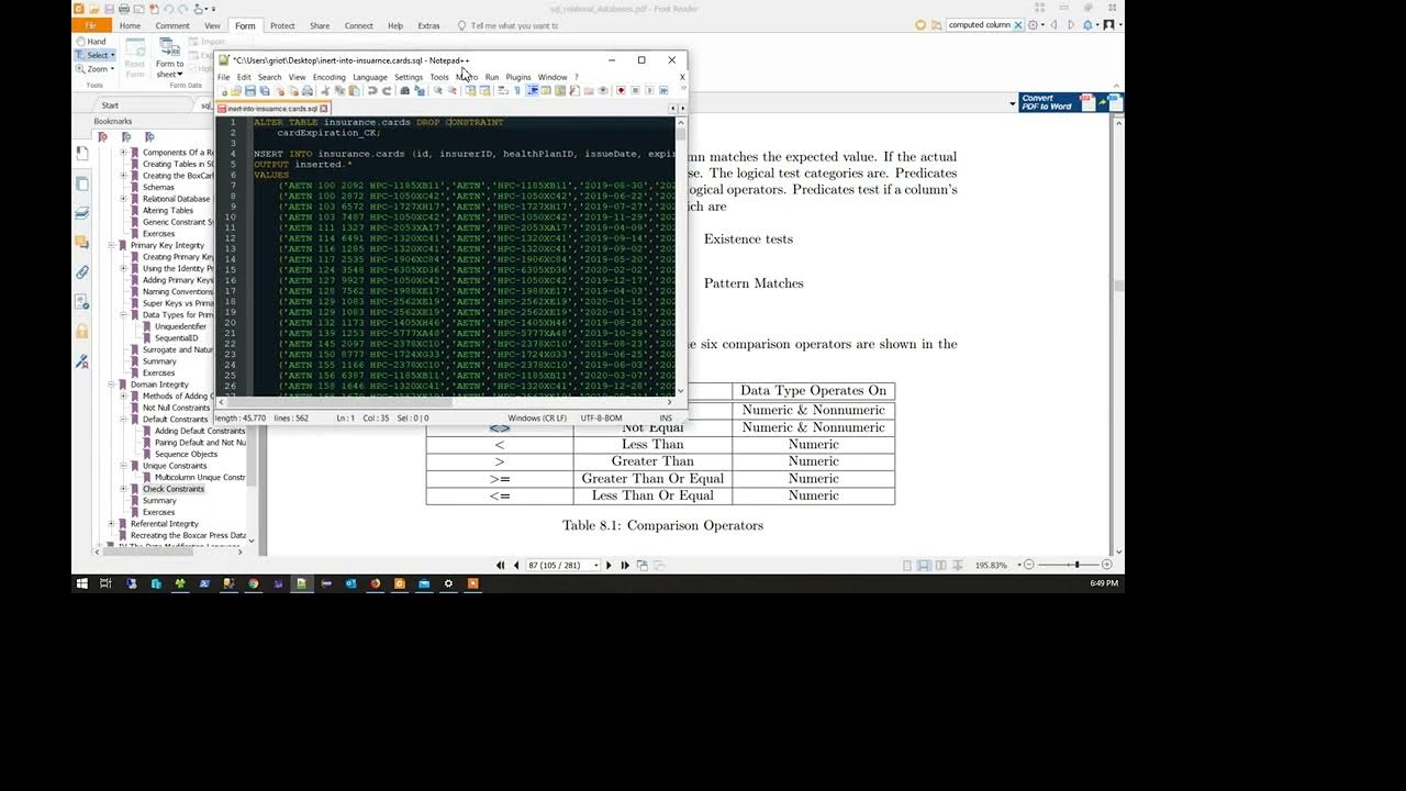intro sql lecture 06 check constraints part 1 of 3 - YouTube