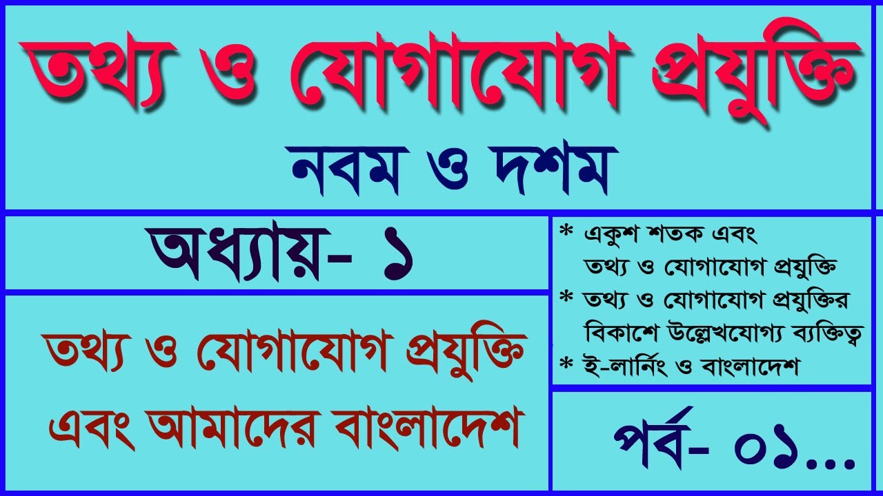 ICT Class 9/10 chapter-1 #Part-1 - YouTube