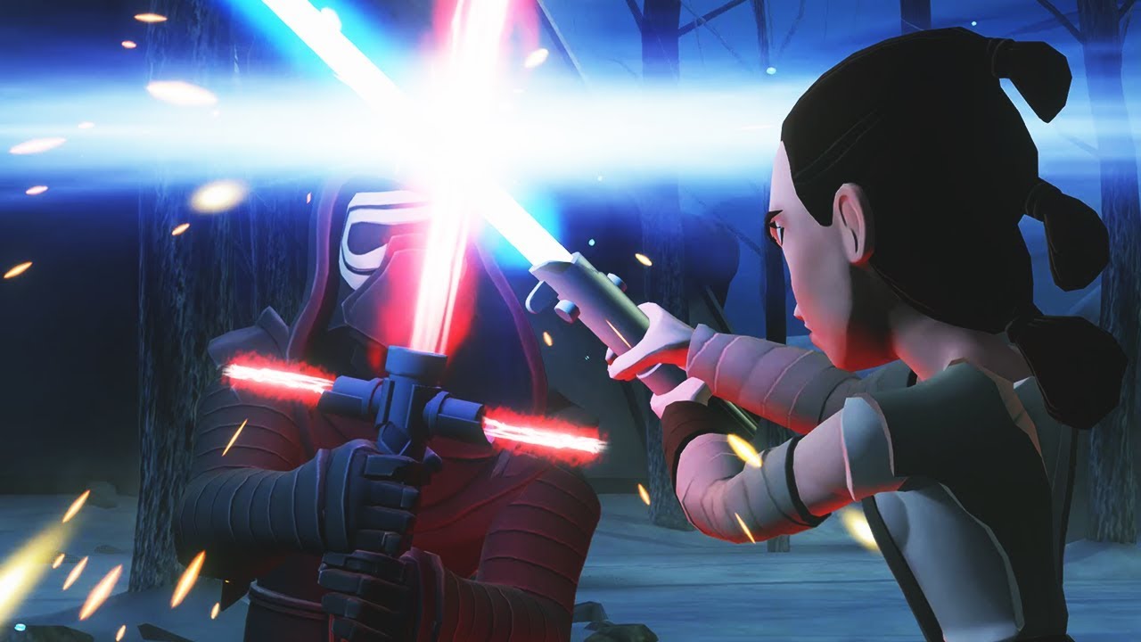Rey Vs Kylo Ren Fight Scene - Star Wars The Force Awakens (Disney ...