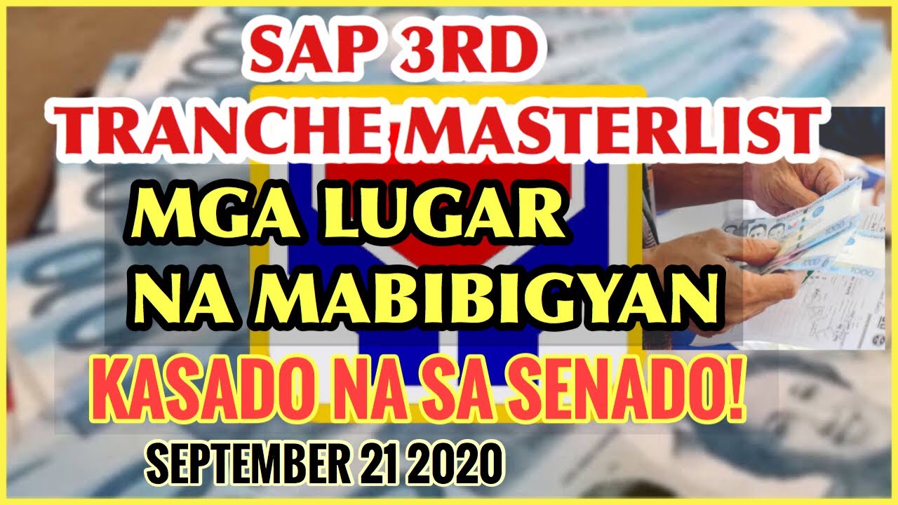 MASTERLIST : SAP 3RD TRANCHE LATEST UPDATE #RELIEFAGAD #DOH #SAP #AYUDA ...