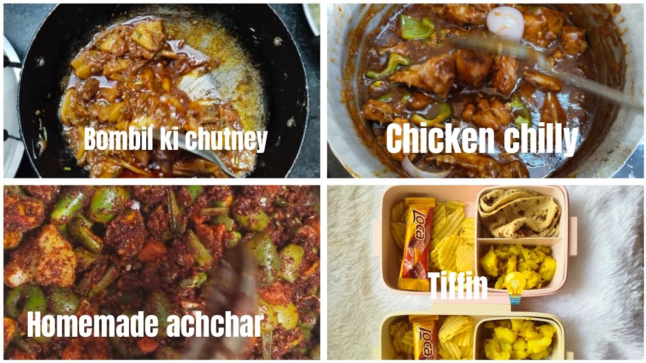 Two yummy recipes Bombil ki chutney/Chicken chilly 😋 School reopens ...