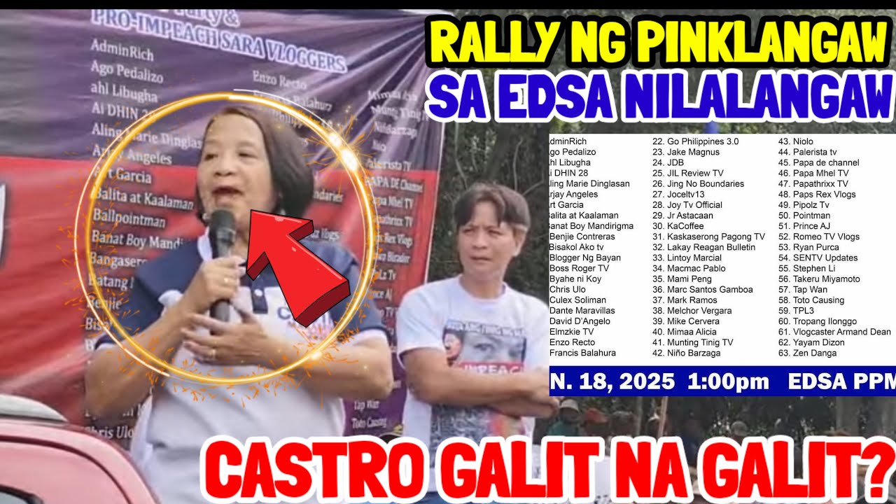 RALLY NG PINKLANGAW SA EDSA TALAGANG NILALANGAW CASTRO G*LIT NA G*LIT ...