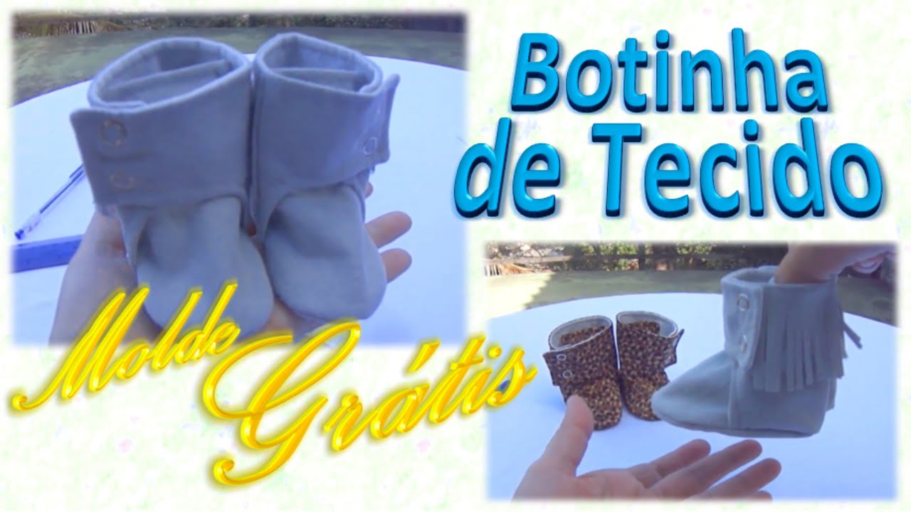 BOTINHA em TECIDO para Bebê tam RN 🌹 Com Molde GRÁTIS😍 - YouTube