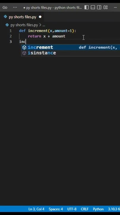 Def Increments Python Pythonforbeginners Learnpython Python3 Codingshortvideo Coding