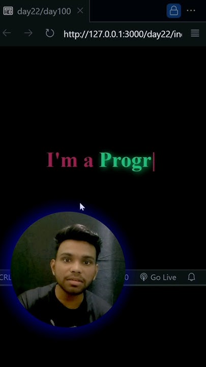 Typing Animation Using Html Css And Js 🔥day22 Day100 Html Css Js Shorts Trending Viral