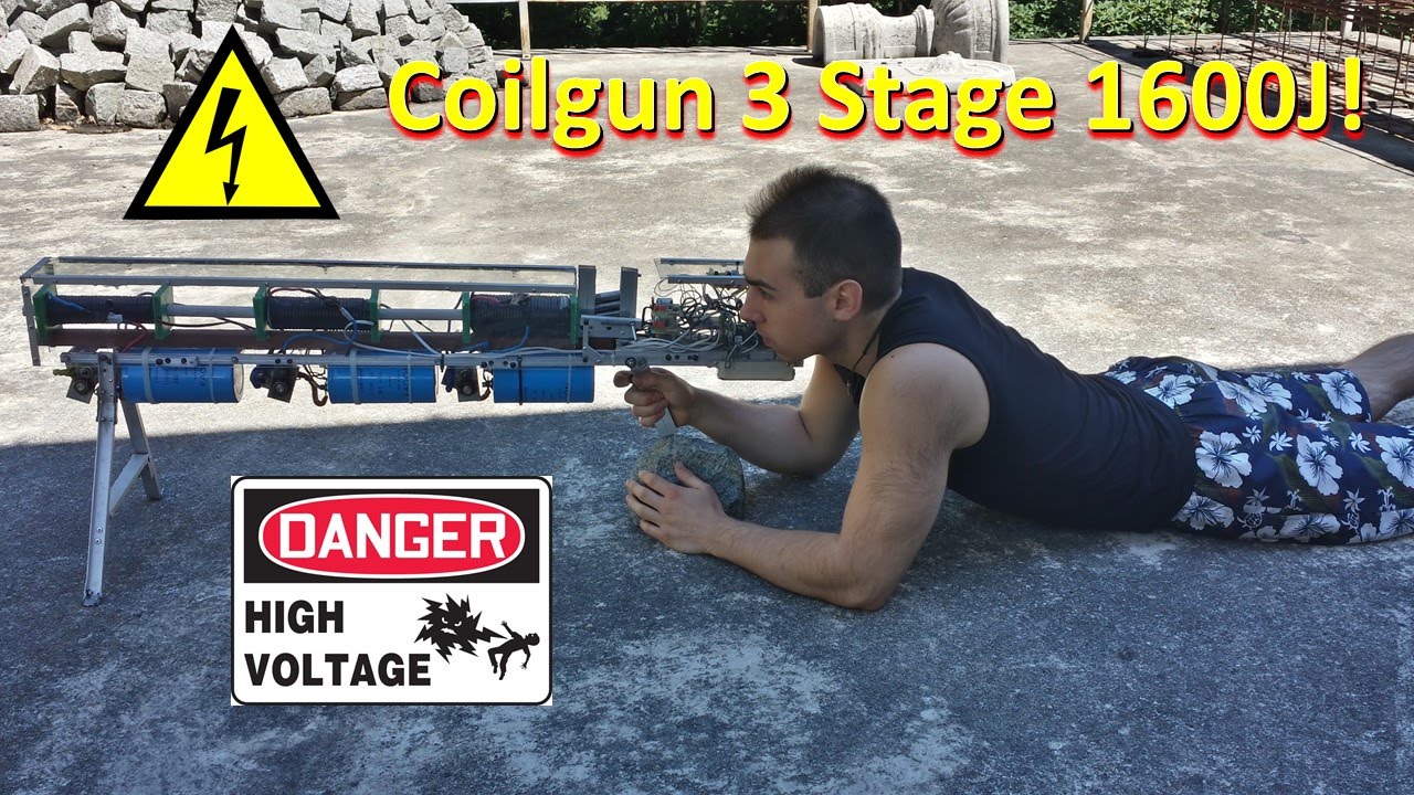 Coilgun 3 stage 1600J - Project Complete - YouTube