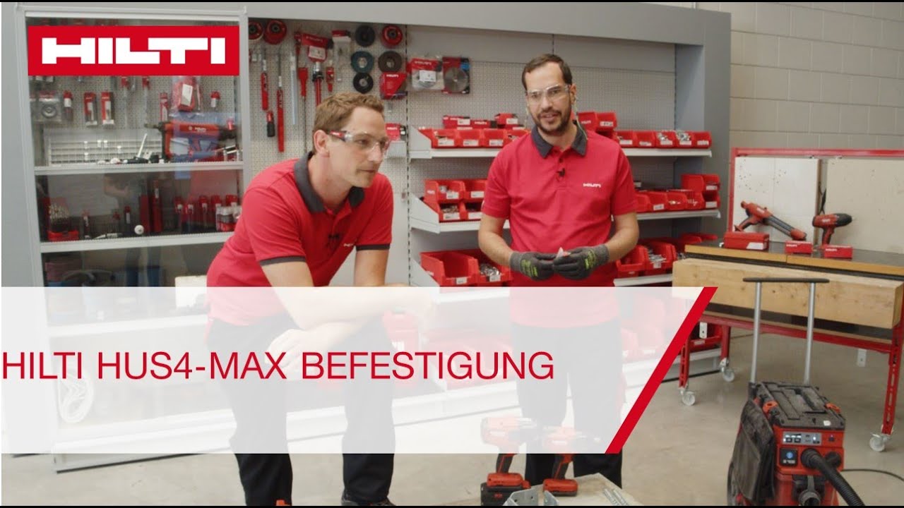 Hilti HUS4-MAX Anbauteile auf Beton befestigen - YouTube