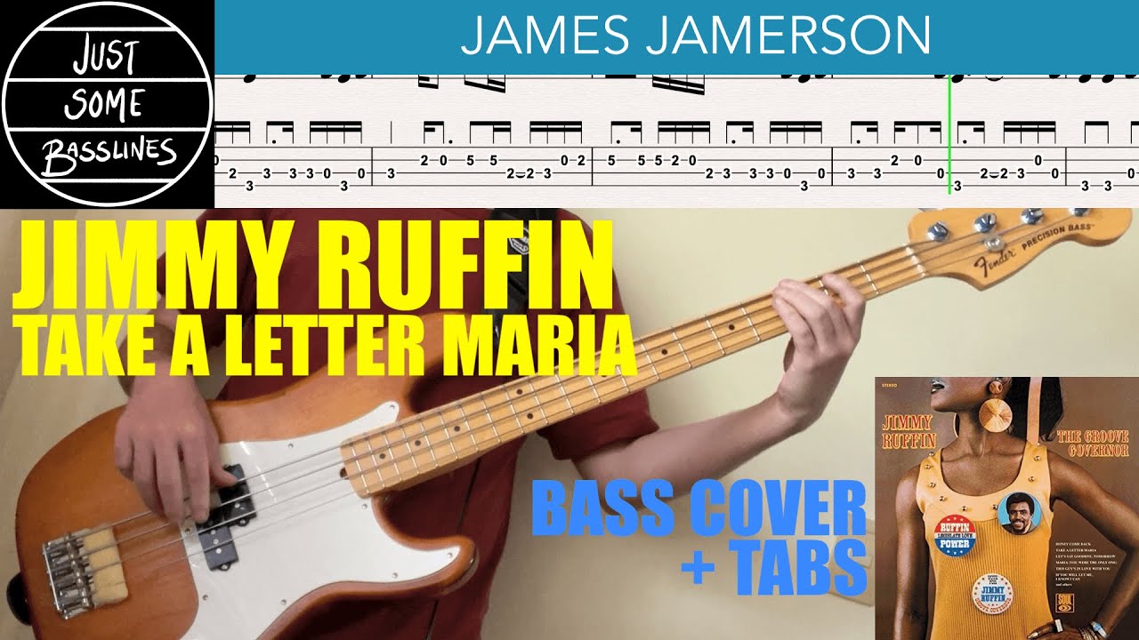 James Jamerson // Jimmy Ruffin - Take A Letter Maria // BASS COVER + TABS - YouTube
