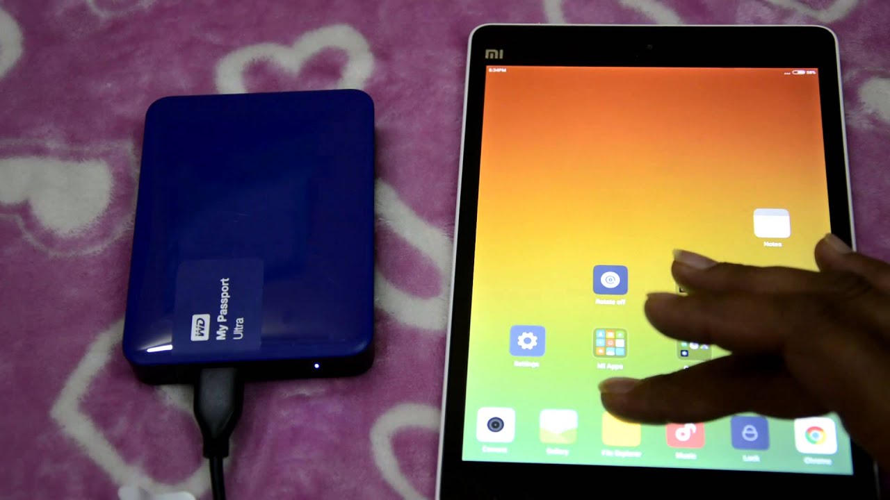 Accessing WD 2 TB Portable HDD on Mi Tab - YouTube