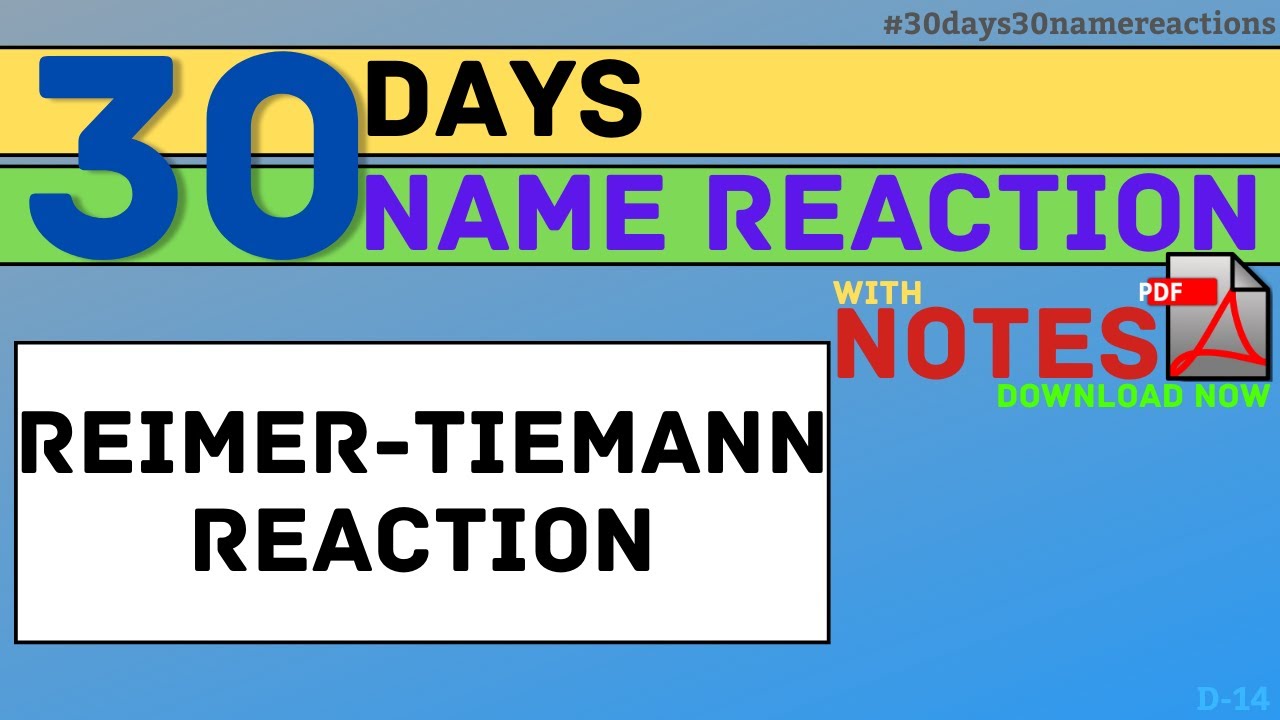 Reimer Tiemann Reaction | 30 Days 30 Name Reactions Class 12 | Organic ...