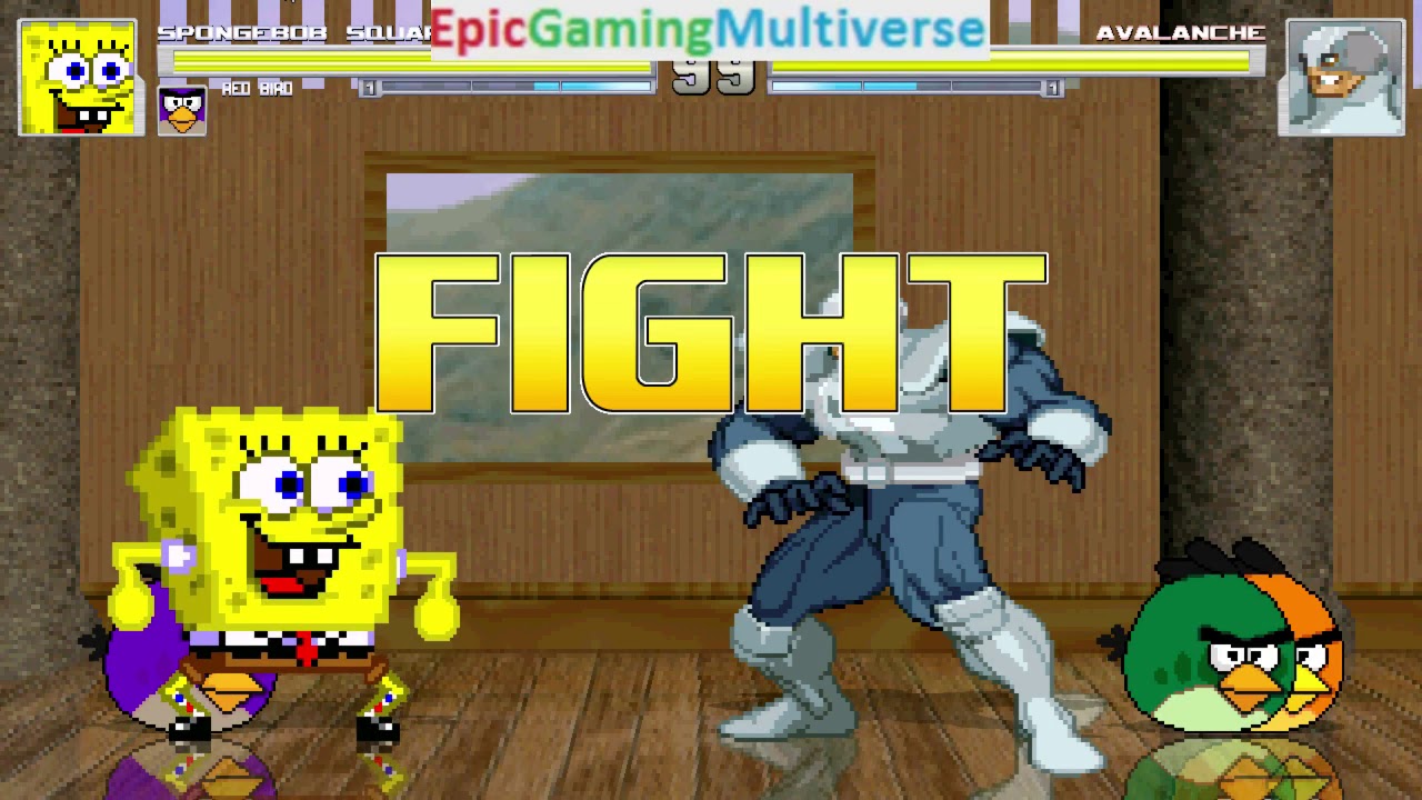 SpongeBob SquarePants And Angry Birds VS Avalanche In A MUGEN Match ...