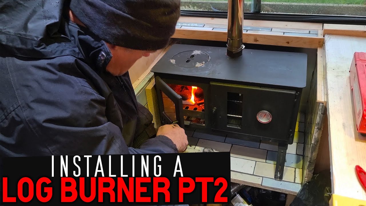 Installing a Log Burner, in Our Campervan Conversion Part 2 - Tiling ...