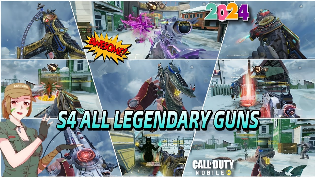 😱Season 4 All Legendary Guns Gameplay & Kill Effect + iron Sights ...