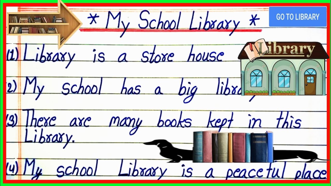 🔴10 lines essay on my school library||My school library essay in ...