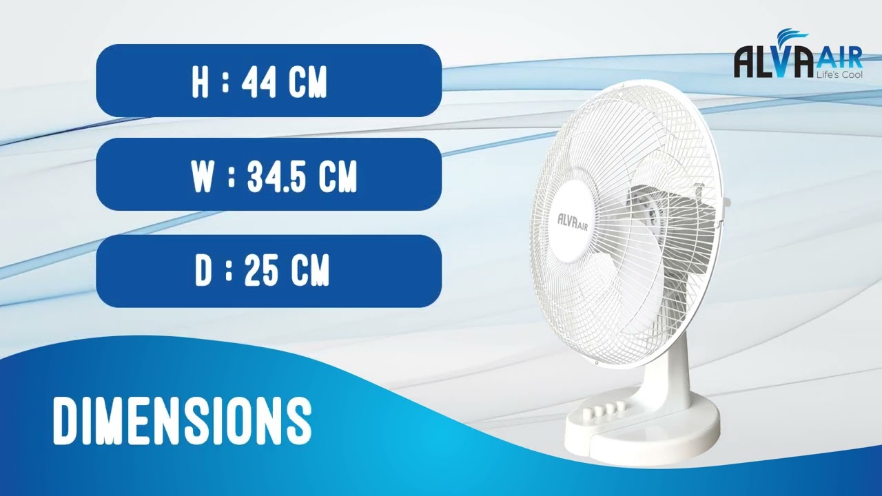 (ACS205) - ALVA AIR 30cm Plastic Desk Fan - YouTube