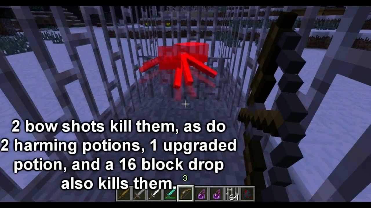 Minecraft Mob Guide - The Cave Spider - YouTube